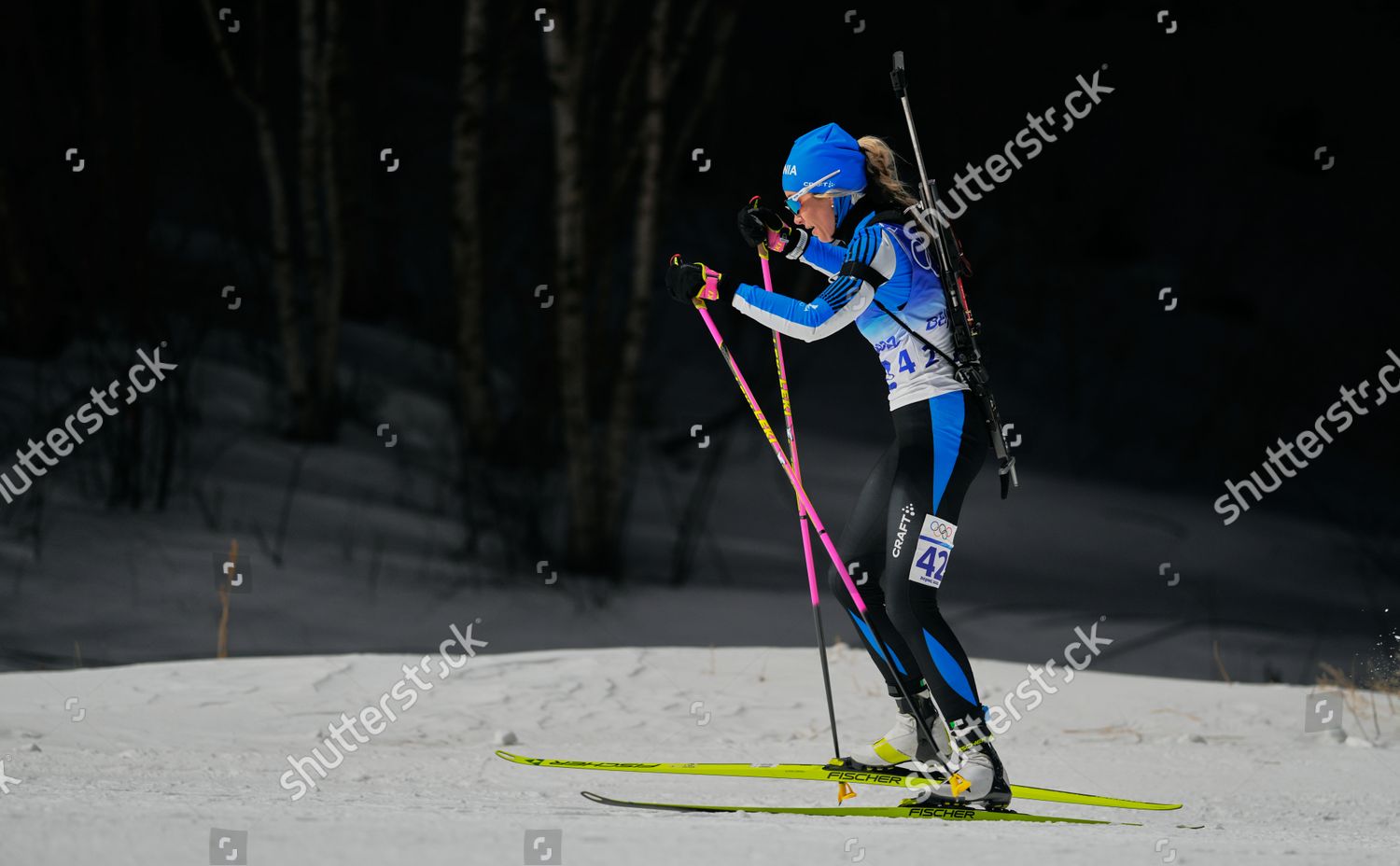 Regina Oja Estonia During Biathlon Beijing Editorial Stock Photo ...