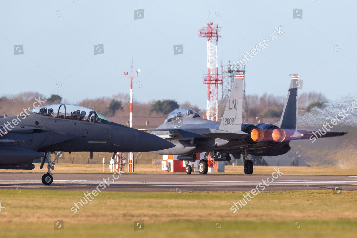American F15 Fighter Jets Taking Off Editorial Stock Photo - Stock ...
