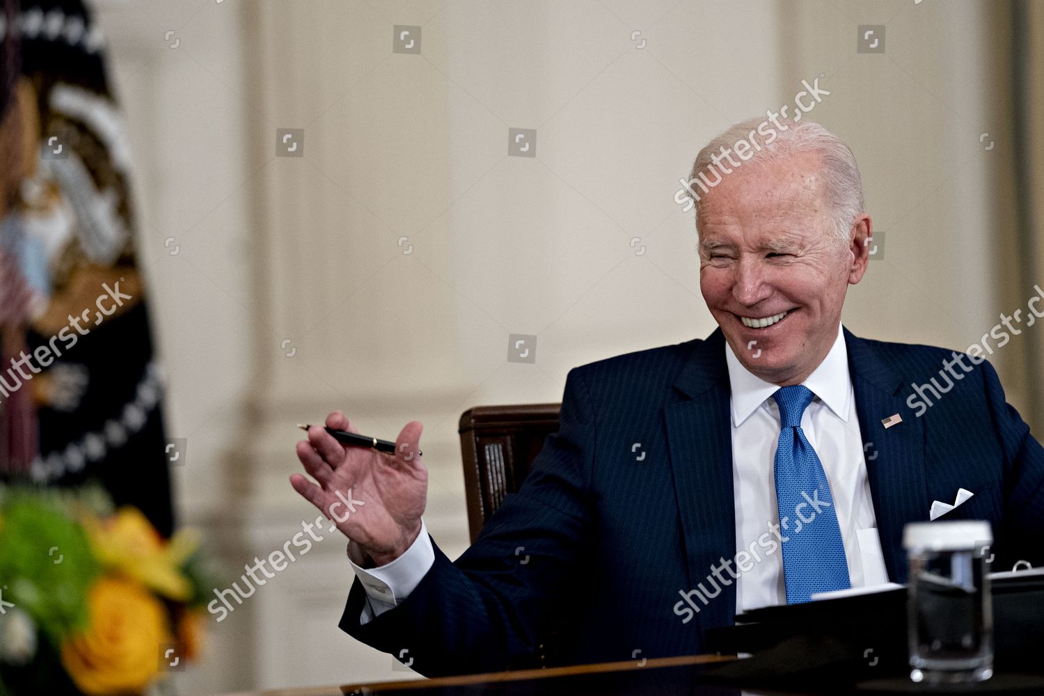 Us President Joe Biden Smiles While Editorial Stock Photo - Stock Image ...