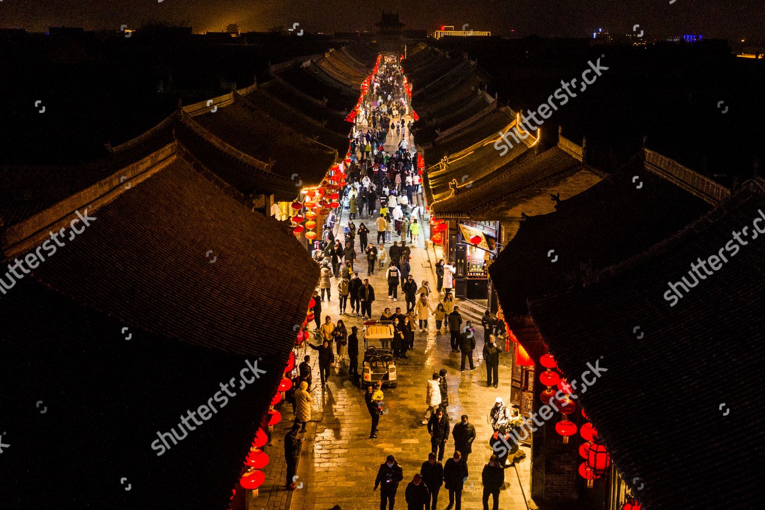 Aerial Photo Shows View Pingyao Ancient Editorial Stock Photo - Stock ...