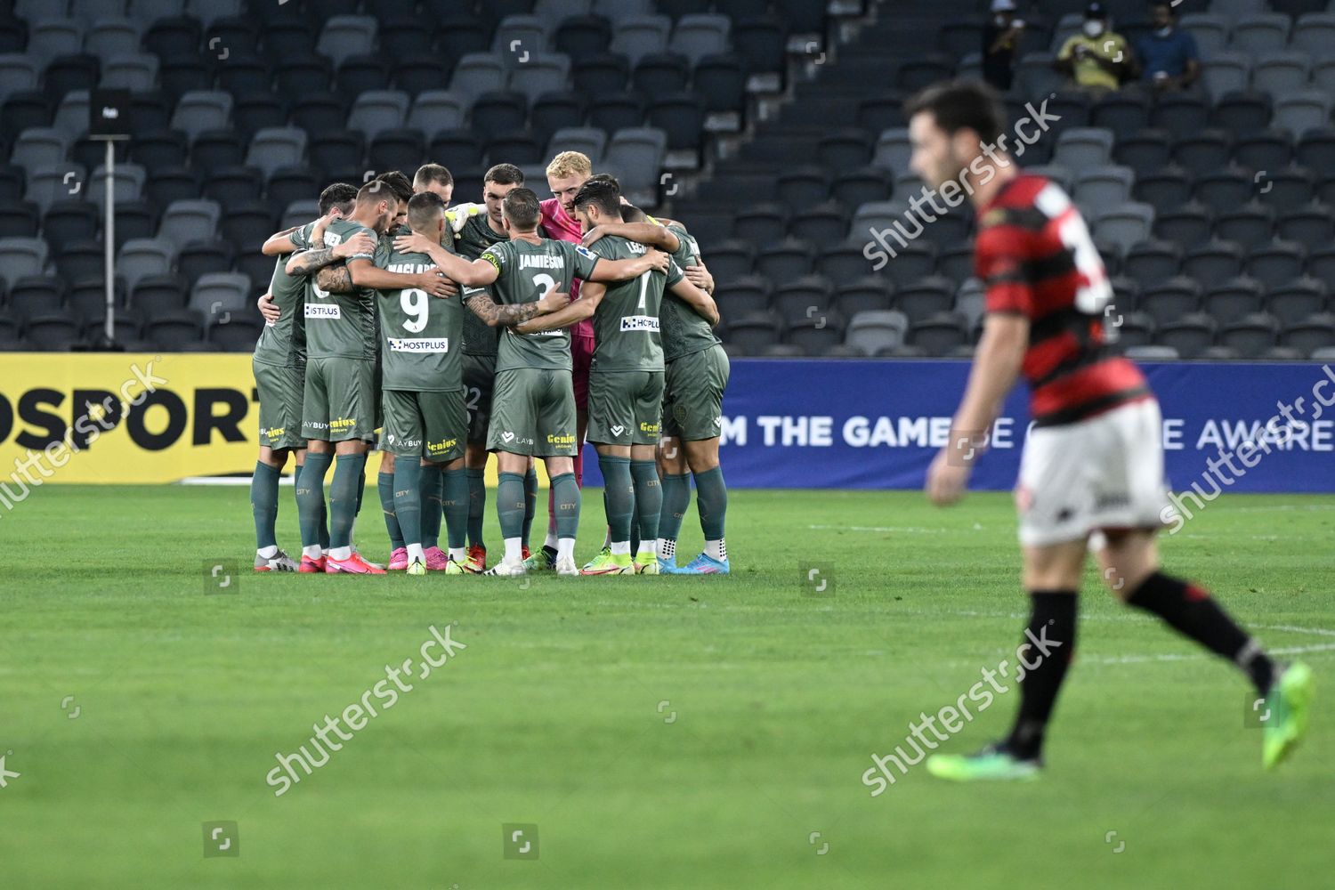 Melbourne City Team Huddle Before Kick Editorial Stock Photo - Stock ...