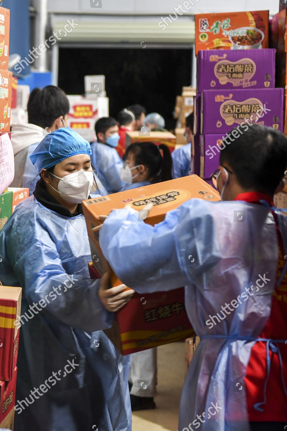 Staff Workers Transfer Incoming Supplies Warehouse Editorial Stock ...