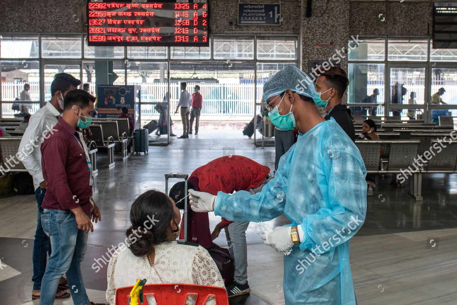Healthcare Worker Collects Swab Samples Outstation Editorial Stock ...