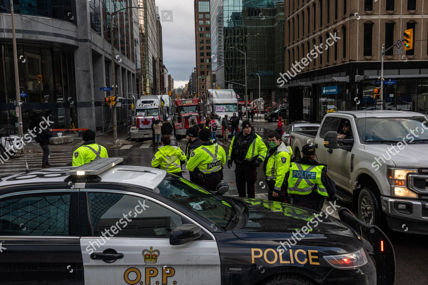 Police Block Off Street Leading Parliament Editorial Stock Photo ...