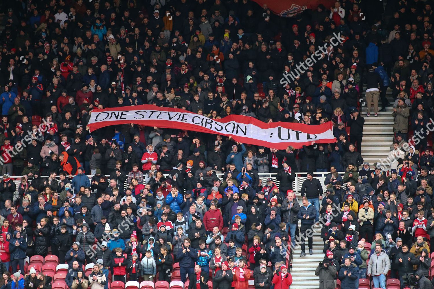 Middlesbrough Fans Display Banner Support Steve Editorial Stock Photo ...