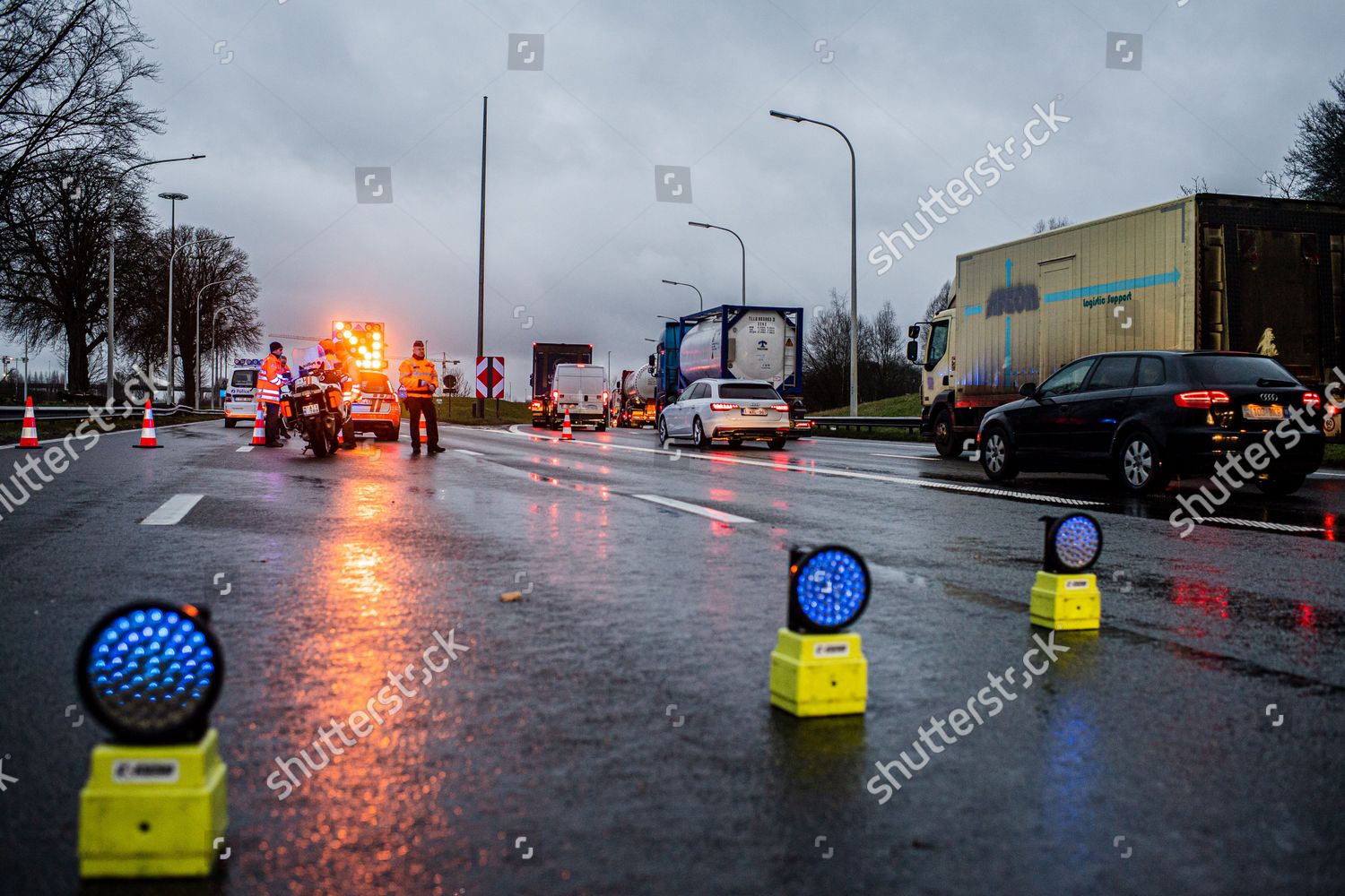Illustration Picture Shows Police Blockade On Editorial Stock Photo ...