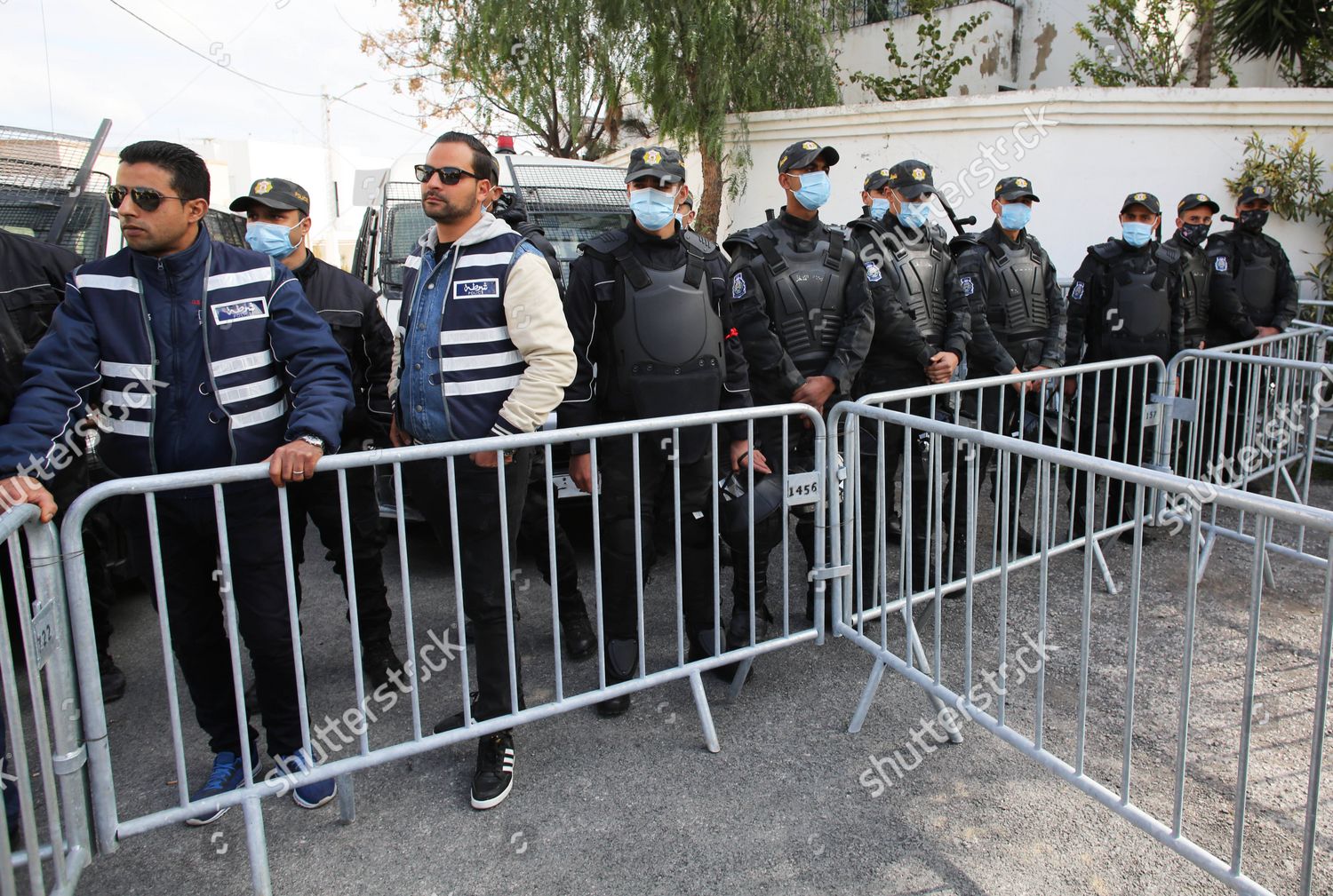 Security Force Personnel Look Towards Protestors Editorial Stock Photo ...