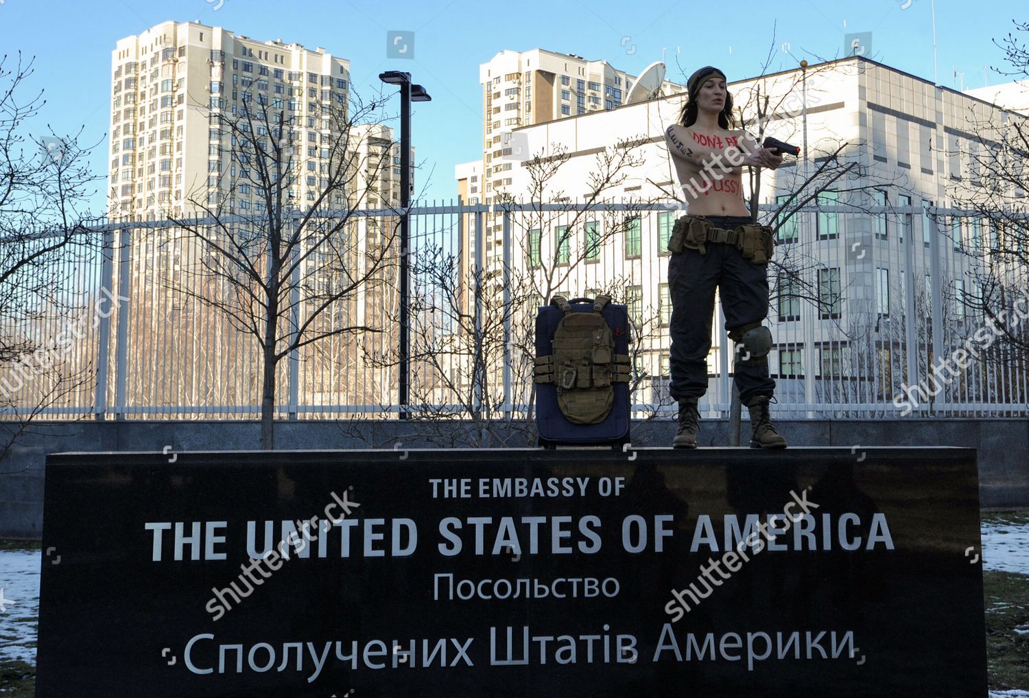 Topless Femen Activist Seen Us Embassy Editorial Stock Photo - Stock ...