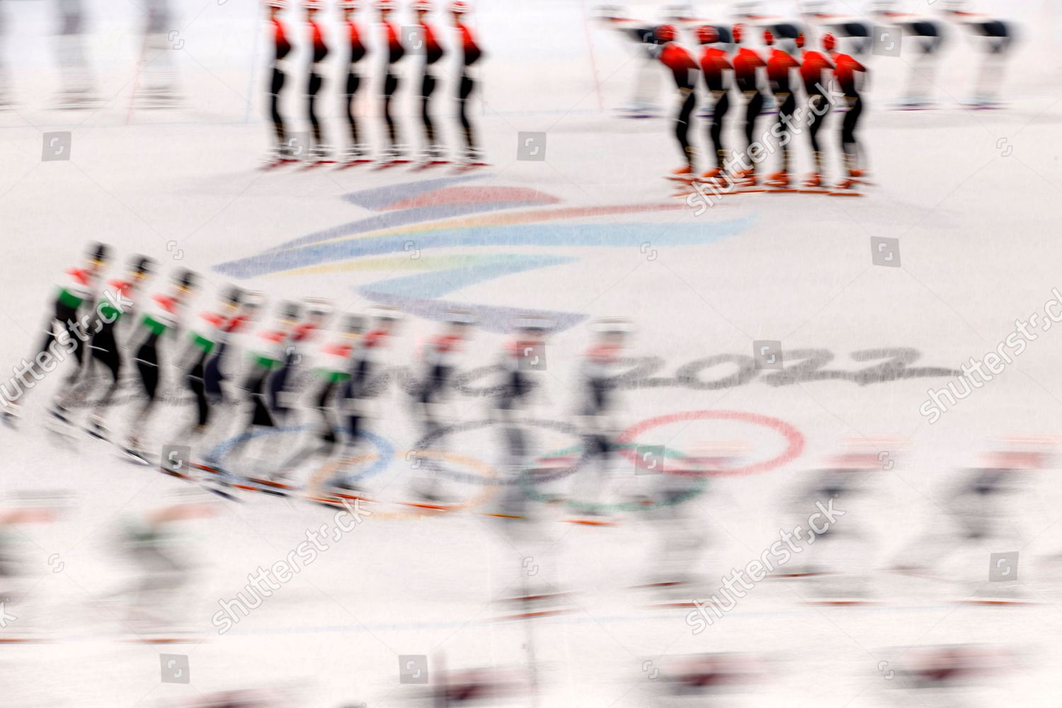 Multiple Exposure Photo Shows Athletes During Editorial Stock Photo ...