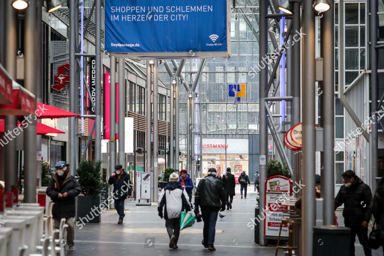 Pedestrians Inside Shopping Arcade City Center Editorial Stock Photo ...