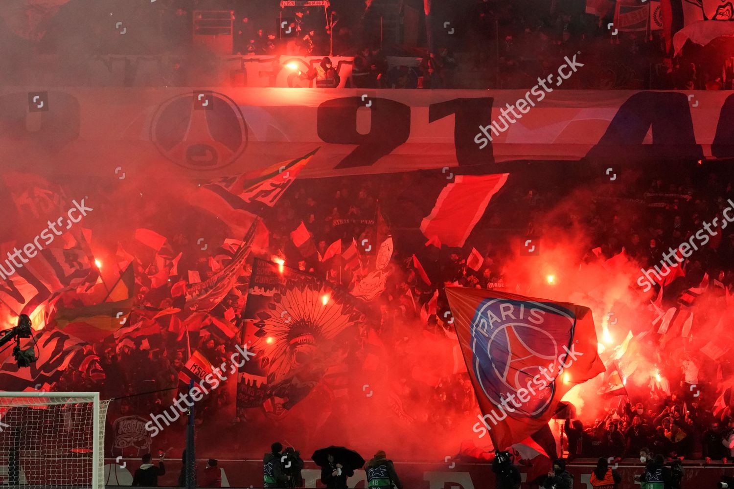 Psg Fans Light Flares Teams Come Editorial Stock Photo - Stock Image ...