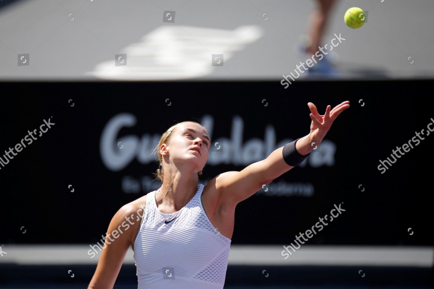 Russian Tennis Player Anna Kalinskaya Serves Editorial Stock Photo ...