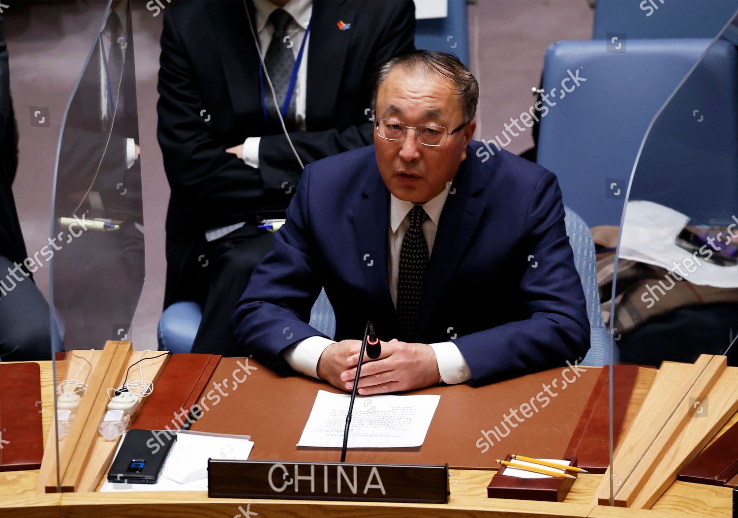CHINESE AMBASSADOR UNITED NATIONS ZHANG JUN Editorial Stock Photo ...