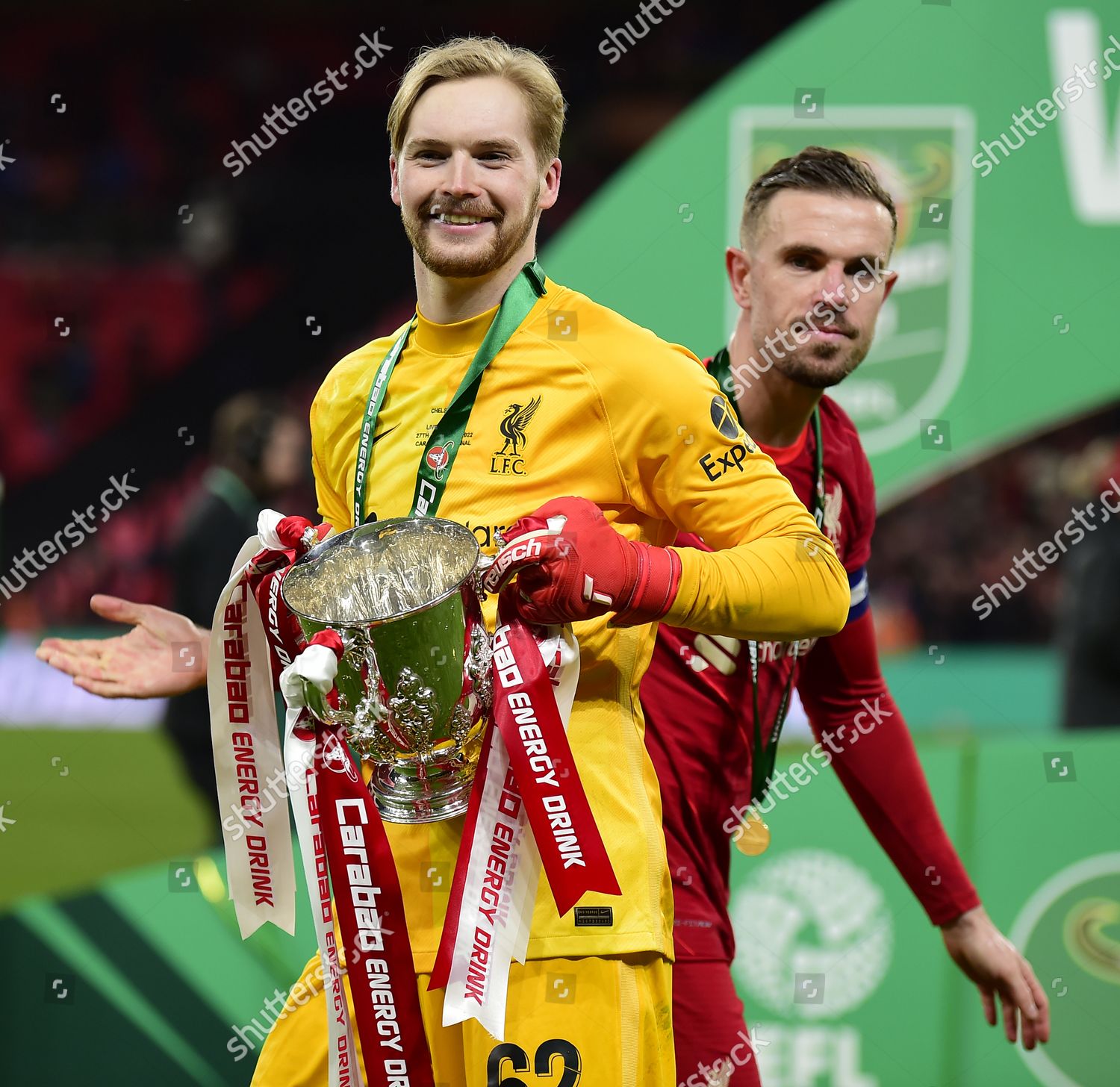 Caoimhin Kelleher Liverpool Poses Trophy After Editorial Stock Photo ...