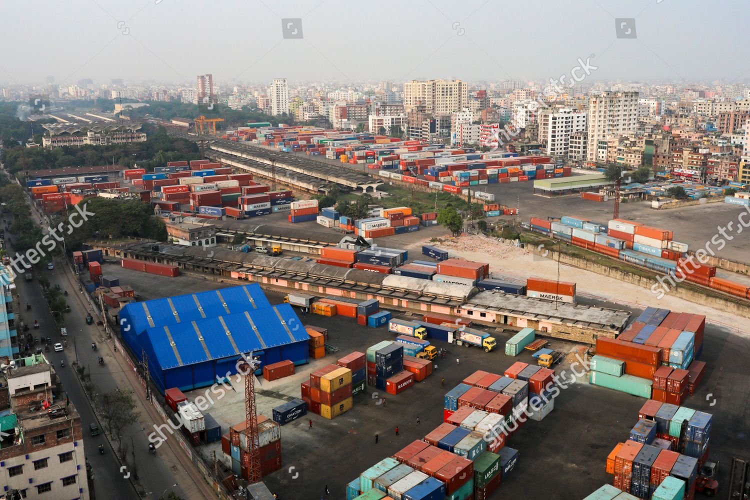 Containers Seen Into Inland Container Depot Editorial Stock Photo ...