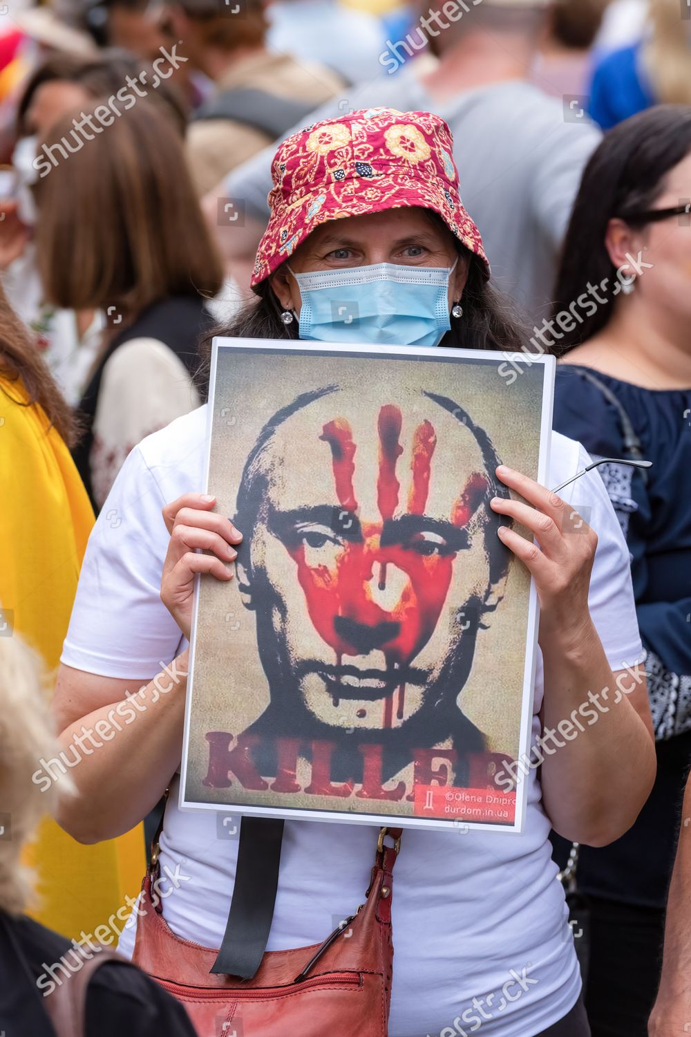 Woman Protest Sign Showing Bloody Hand Editorial Stock Photo - Stock ...