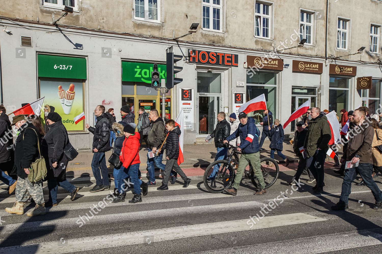 People Polish Flags Nationalist Slogans Seen Editorial Stock Photo ...