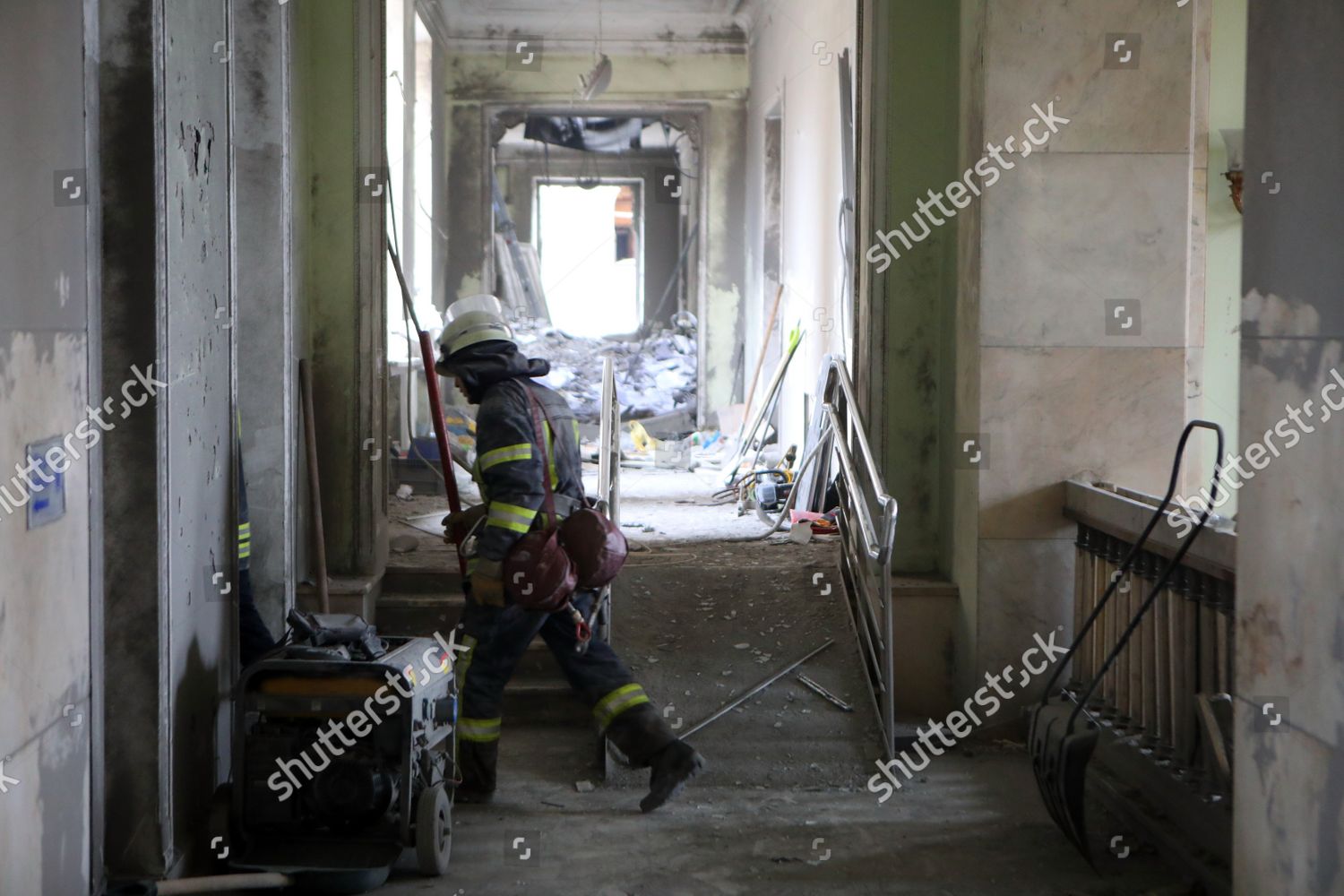 Rescuer Pictured Inside Wrecked Building Kharkiv Editorial Stock Photo ...