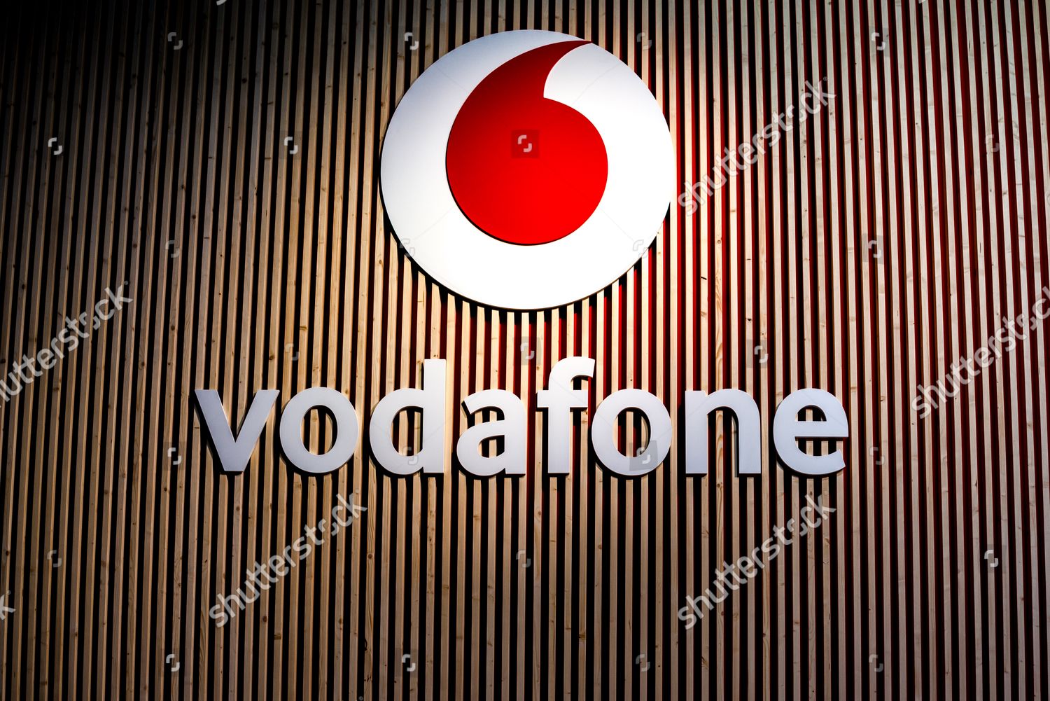 Vodafone Logo Sits Illuminated Outside Pavilion Editorial Stock Photo ...