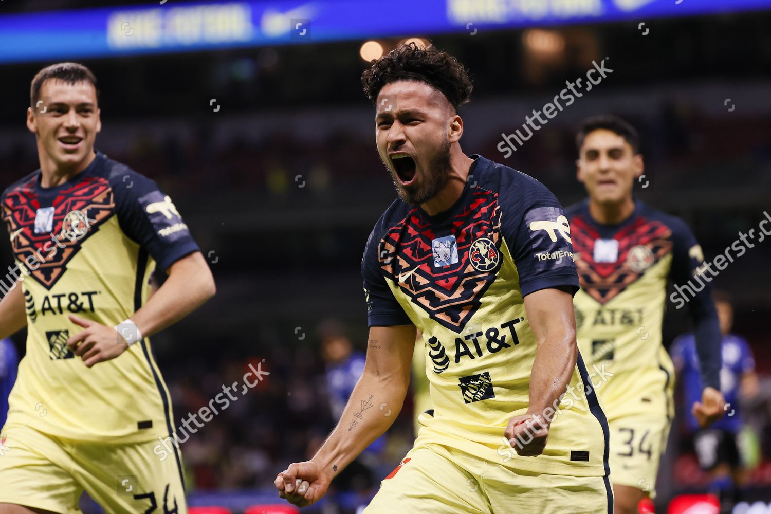 Club America Players Celebrate Goal Bruno Editorial Stock Photo - Stock ...