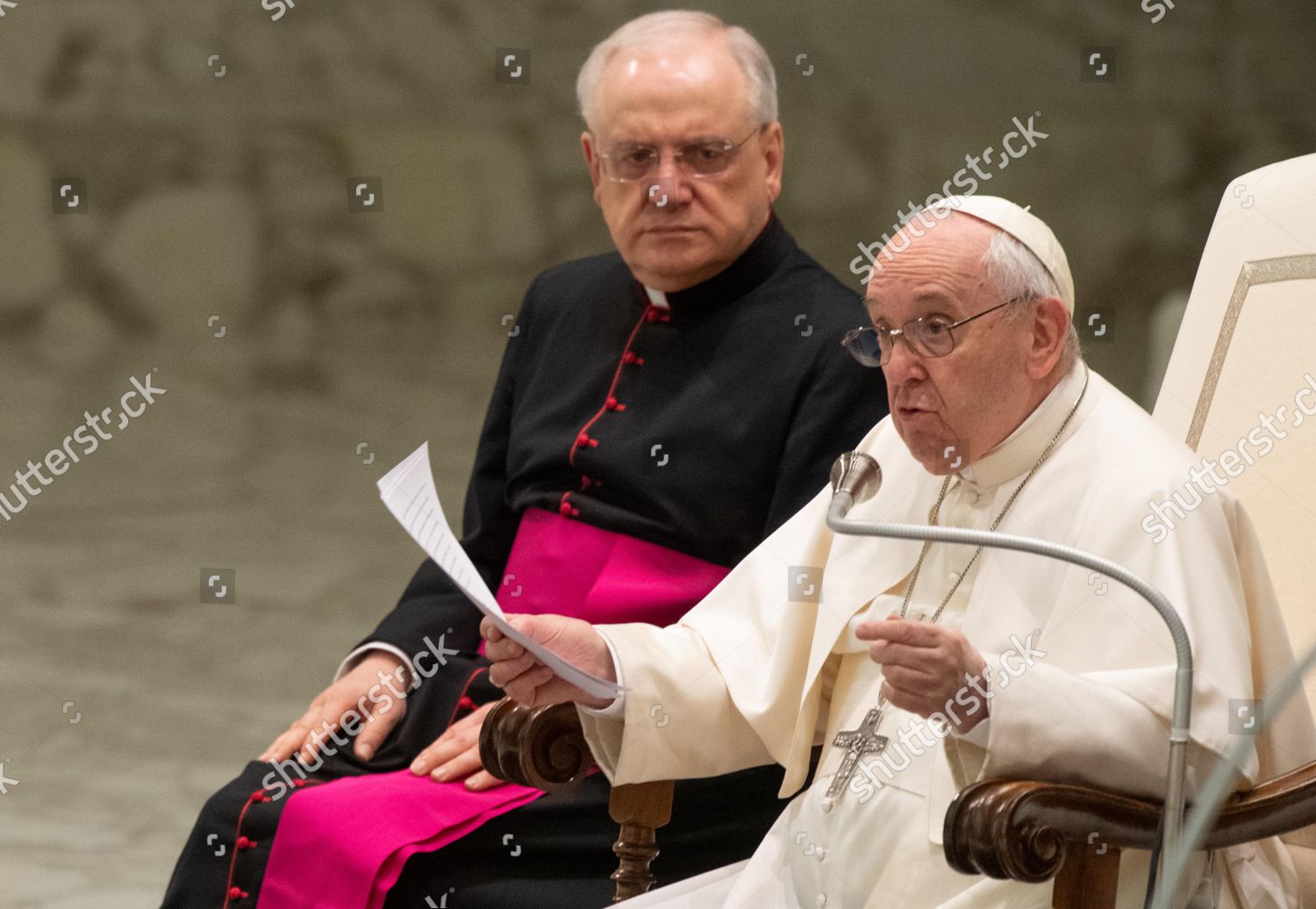 Pope Francis Sitting Next Italian Priest Editorial Stock Photo - Stock ...