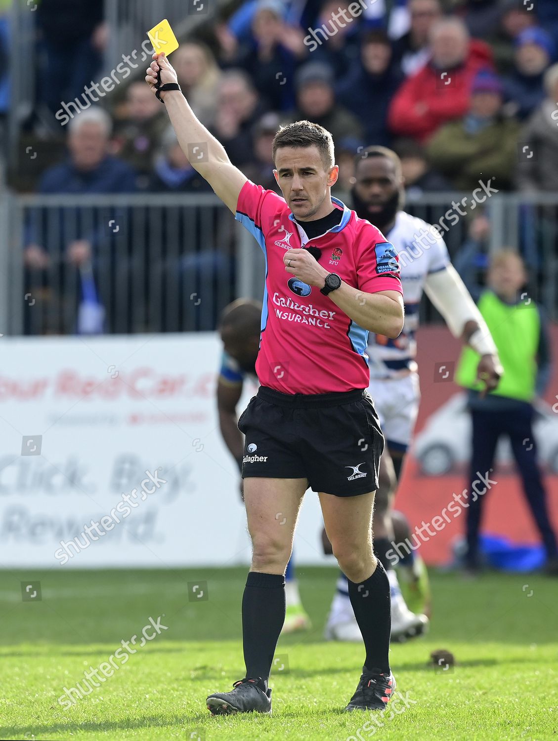 Referee Luke Pearce Shows Yellow Card Editorial Stock Photo - Stock ...