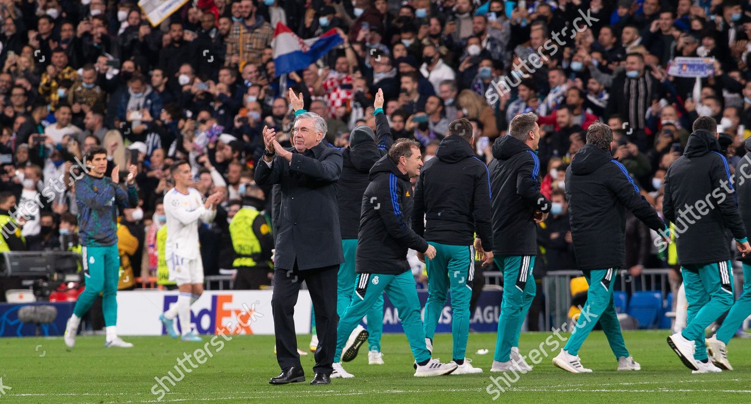 Carlo Ancelotti Applauding Madridista Fans Stadium Editorial Stock ...