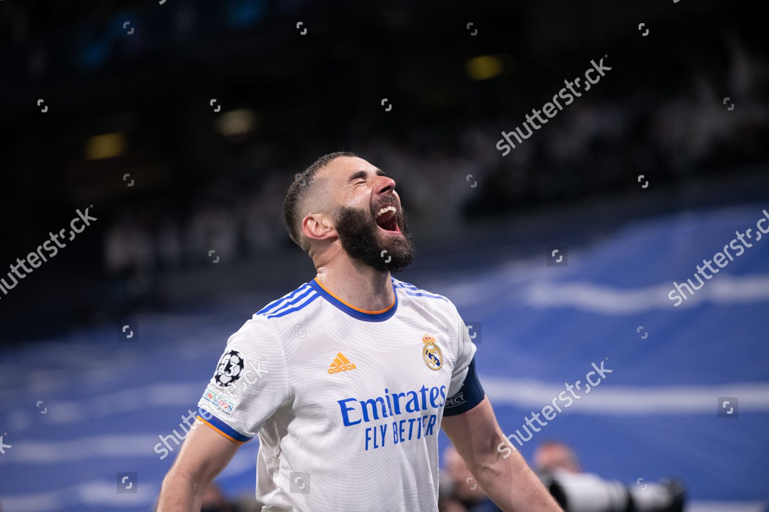Karim Benzema Madrid Screaming After Scoring Editorial Stock Photo ...