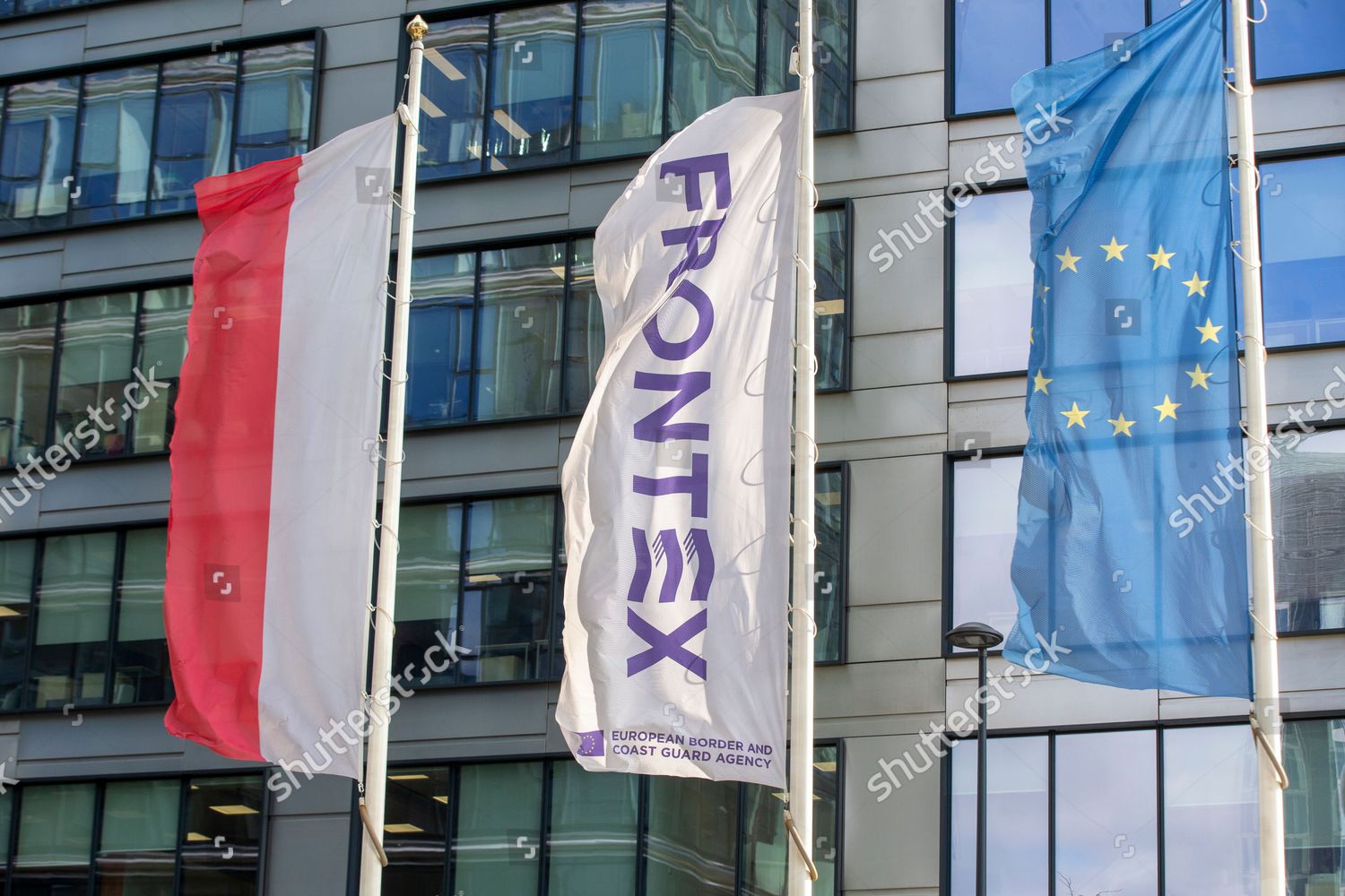 Polands Flag Frontex Flag European Flag Editorial Stock Photo - Stock ...
