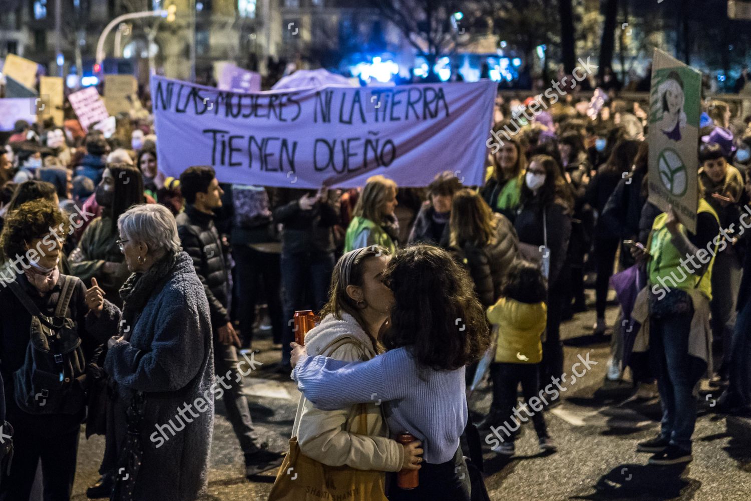 Protesters Seen Kissing Front Banner That Editorial Stock Photo - Stock ...