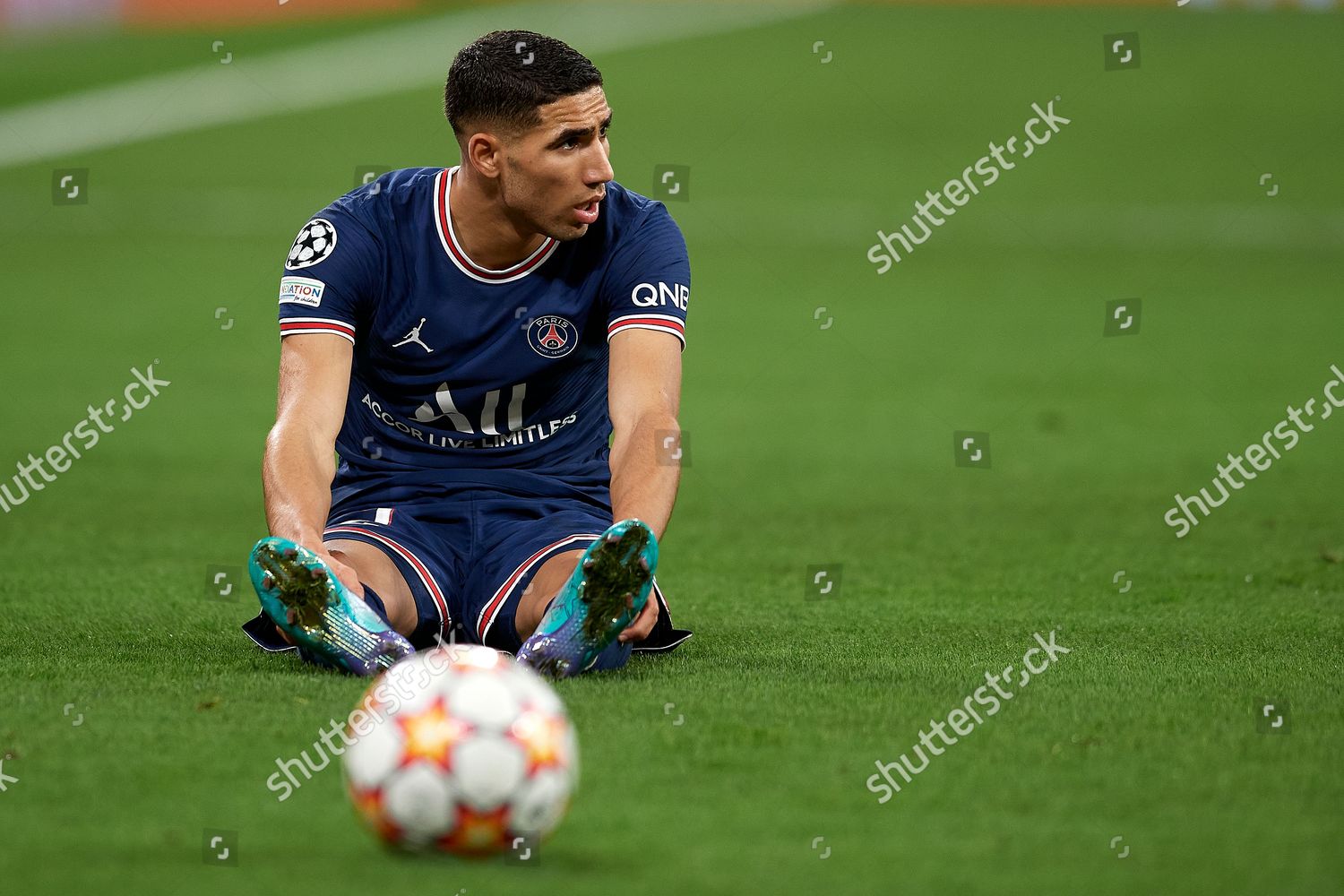 Achraf Hakimi Psg Lies Injured On Editorial Stock Photo - Stock Image ...
