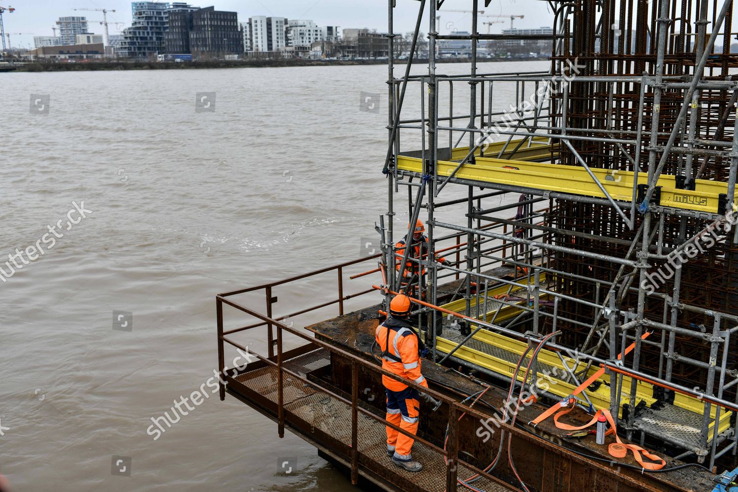 Visit Simone Veil Bridge Construction Site Editorial Stock Photo ...