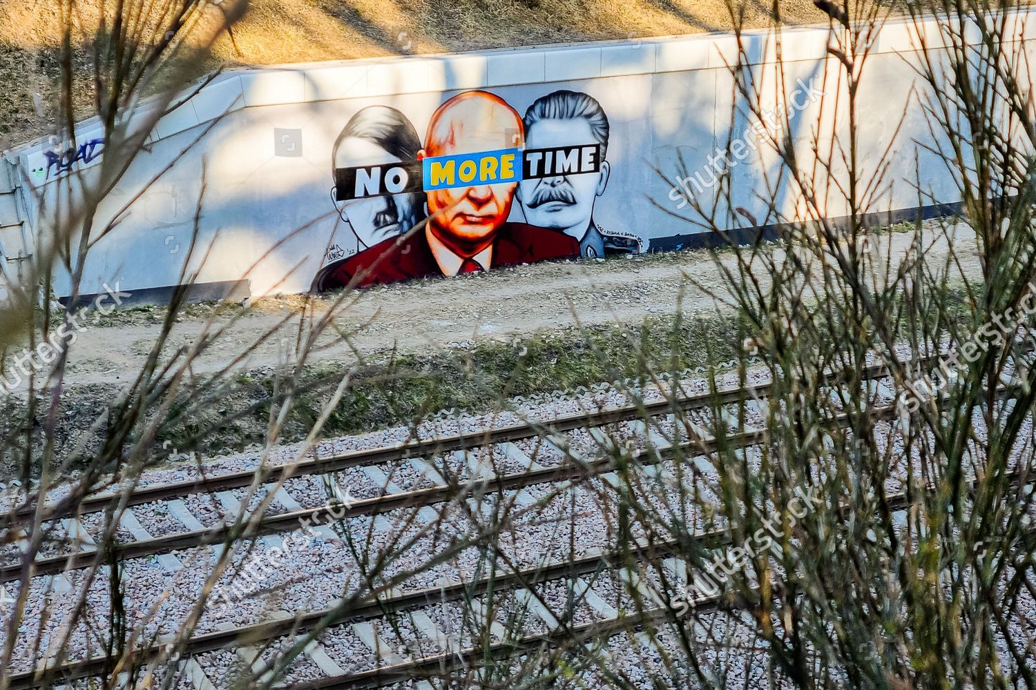 Mural Putin Hitler Stalin Slogan No Editorial Stock Photo - Stock Image ...