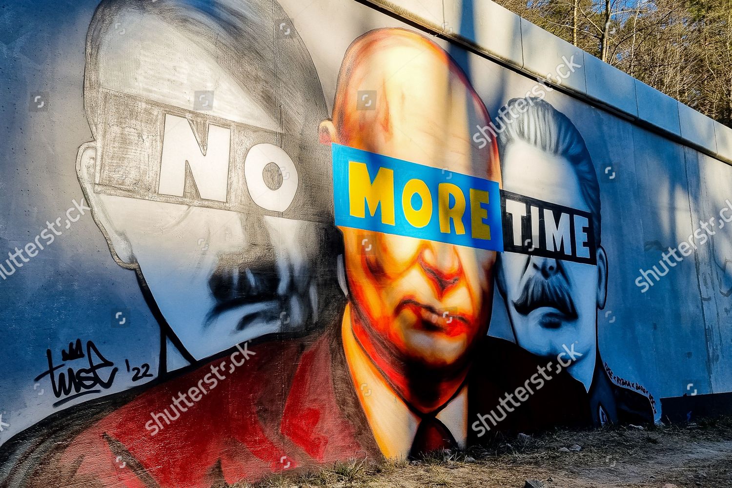 Mural Putin Hitler Stalin Slogan No Editorial Stock Photo - Stock Image ...