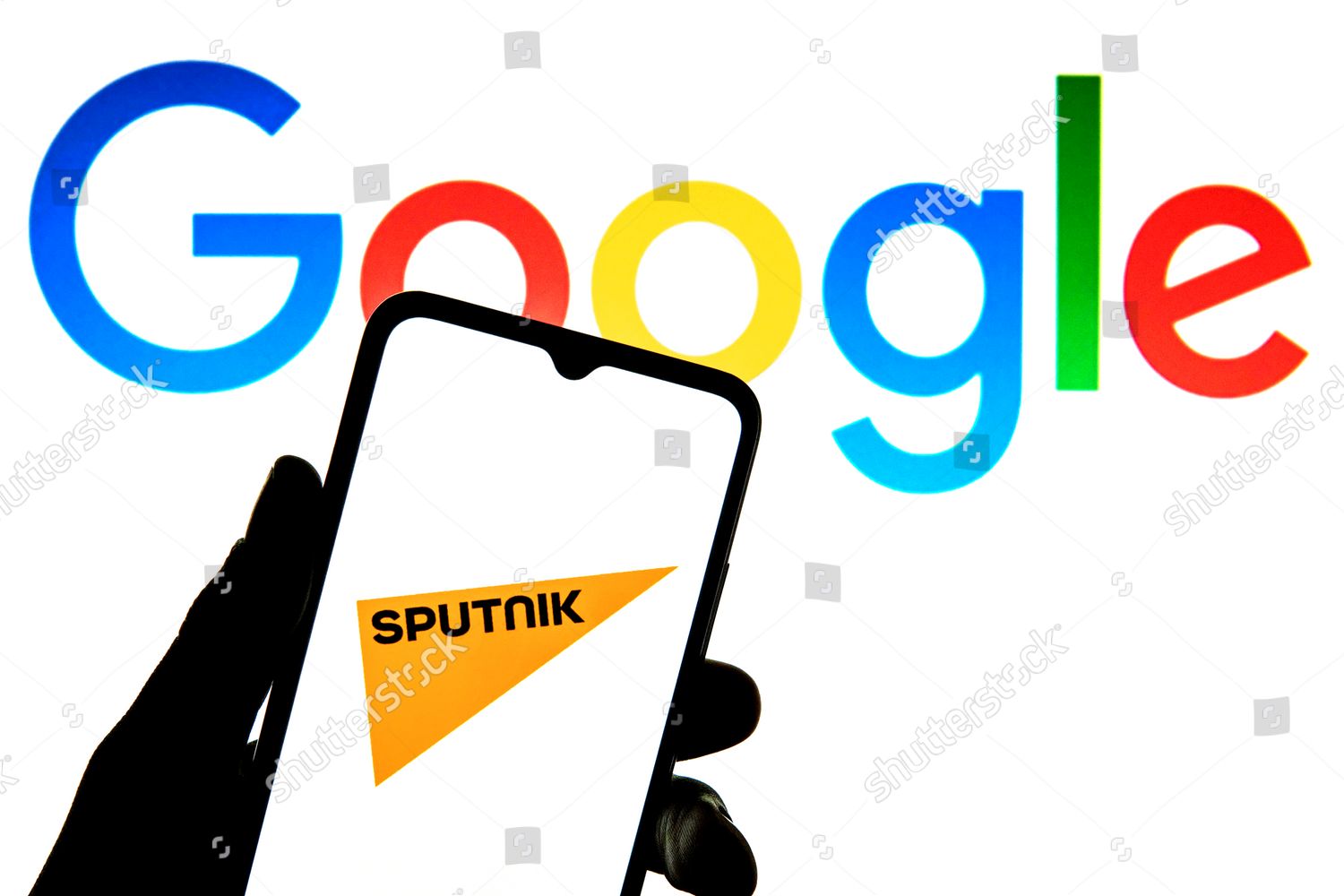 This Photo Illustration Sputnik Logo Seen Editorial Stock Photo - Stock ...