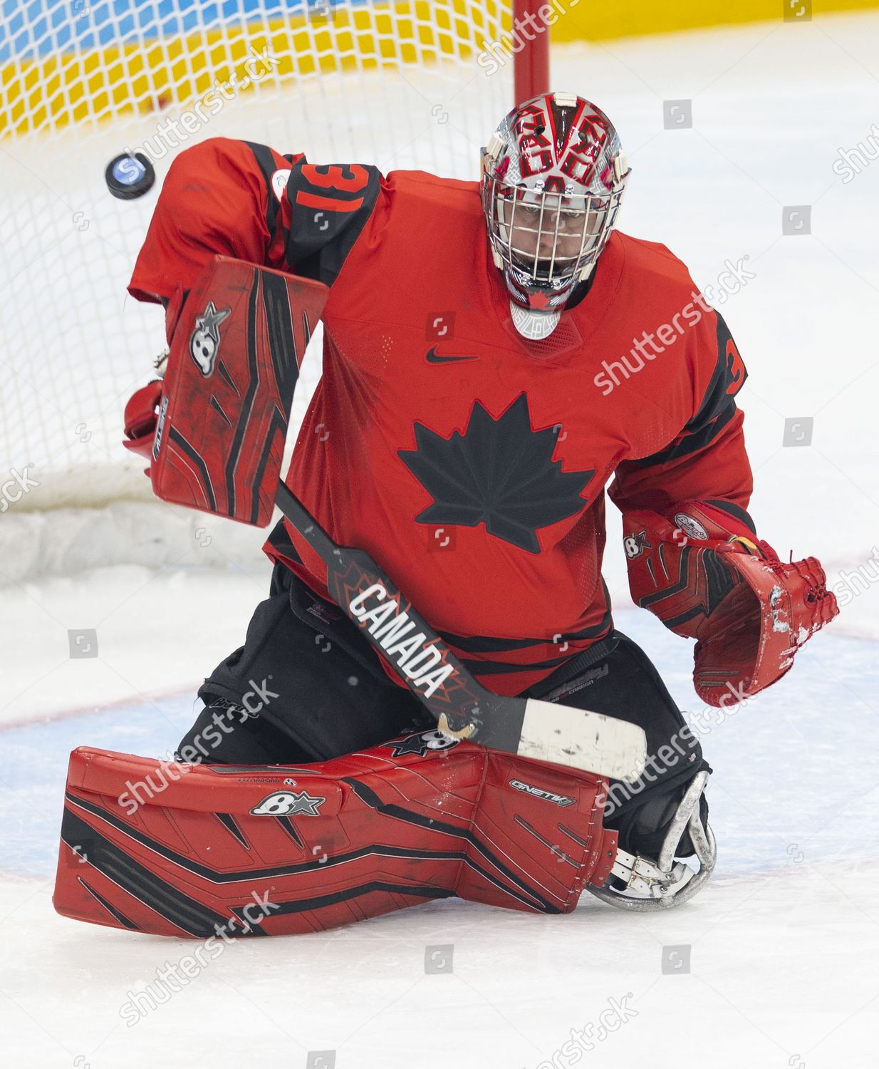 Goalkeeper Dominic Larocque Canada Competes During Editorial Stock ...