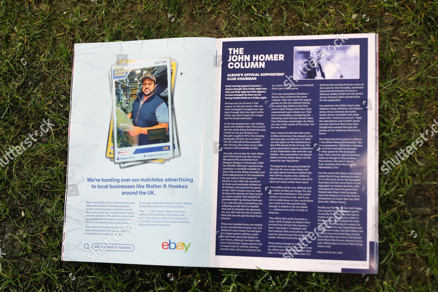 Ebay Advert Inside Matchday Programme Editorial Stock Photo - Stock ...