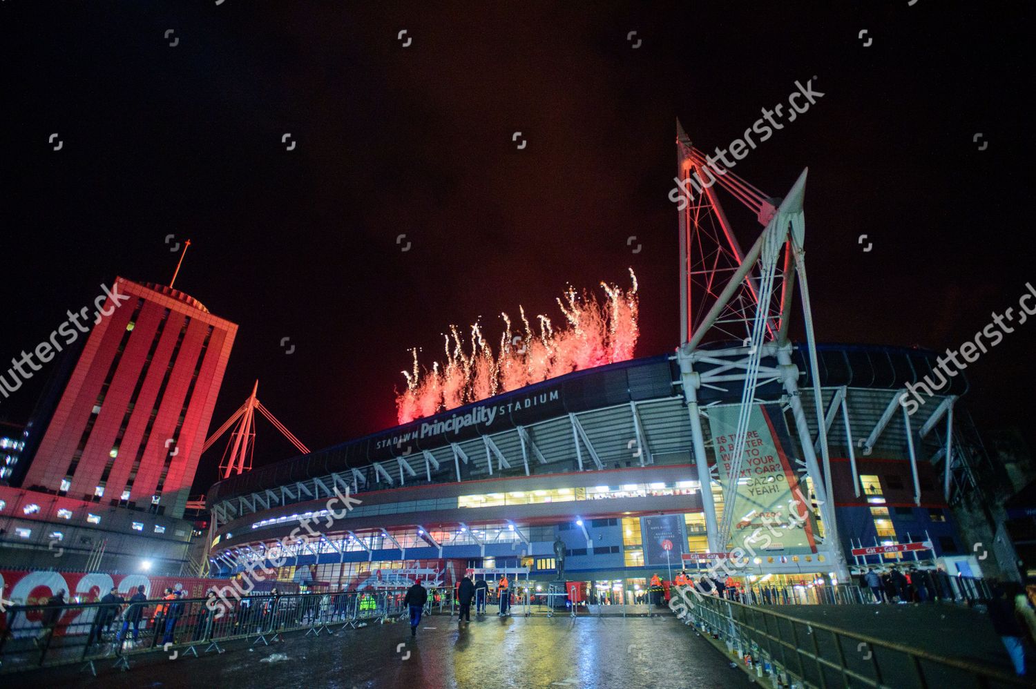 Principality Stadium Pyrotechnics Editorial Stock Photo - Stock Image ...
