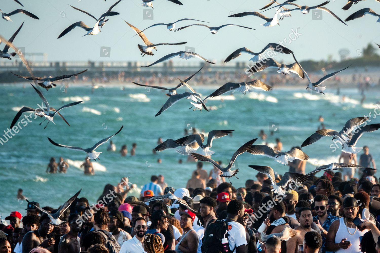 People Spend Time Beach During Spring Editorial Stock Photo - Stock ...