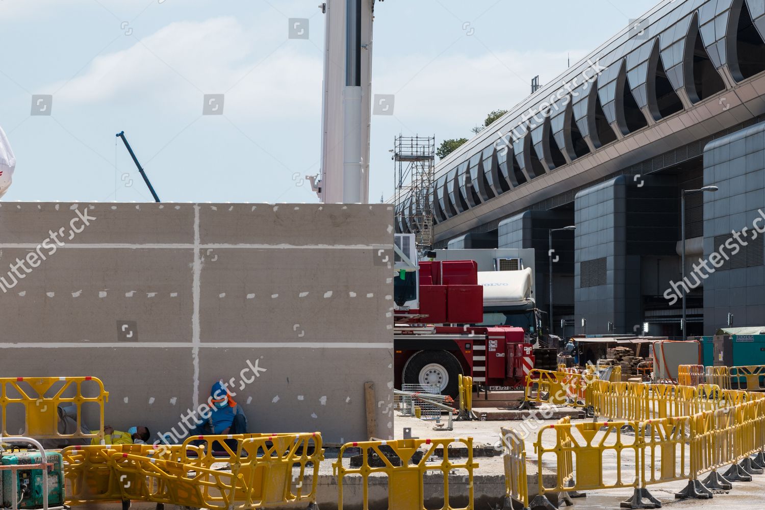 Construction Worker Takes Break Shade On Editorial Stock Photo - Stock ...