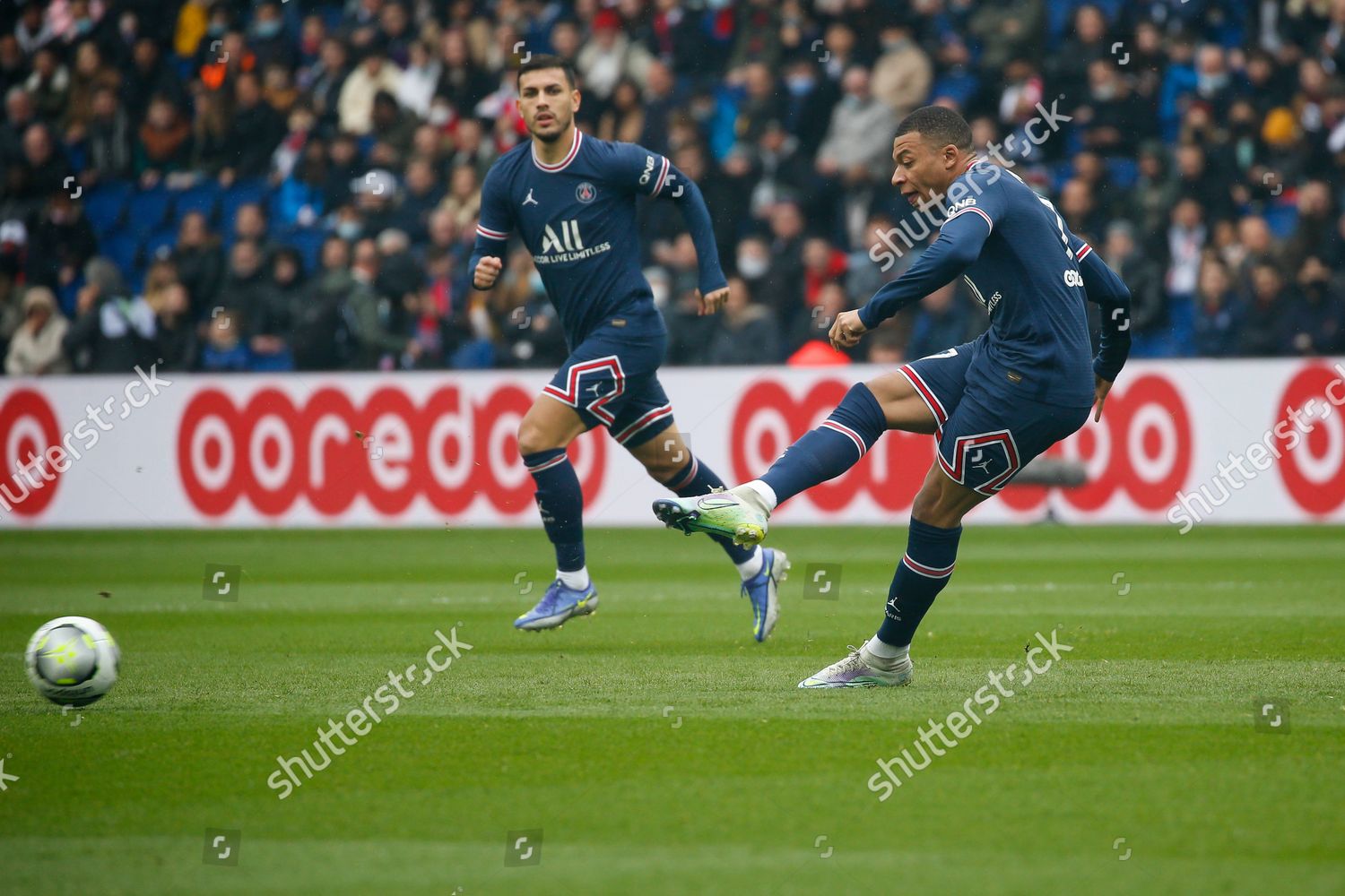 Psgs Forward Kylian Mbappe Kicks Ball Editorial Stock Photo - Stock ...