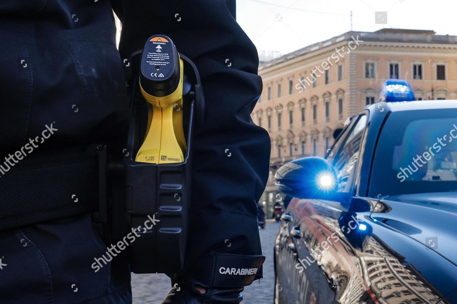 Italian Carabinieri Officer Poses Taser Electroshock Editorial Stock ...