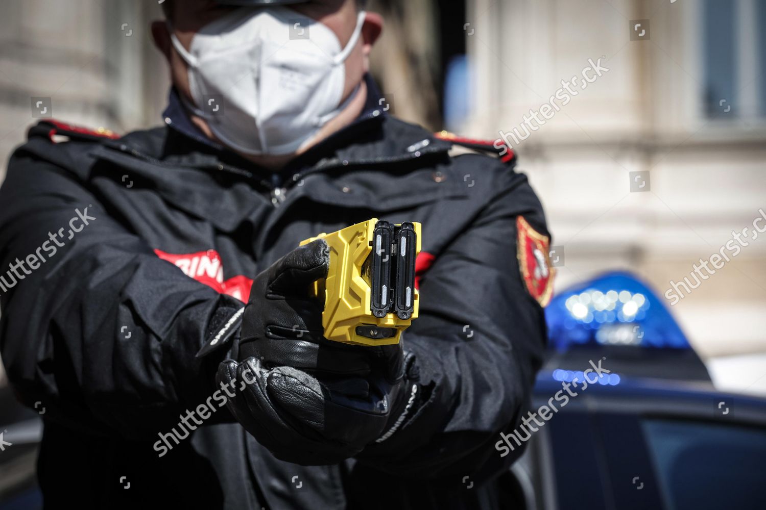 Italian Carabinieri Officer Poses Taser Electroshock Editorial Stock ...