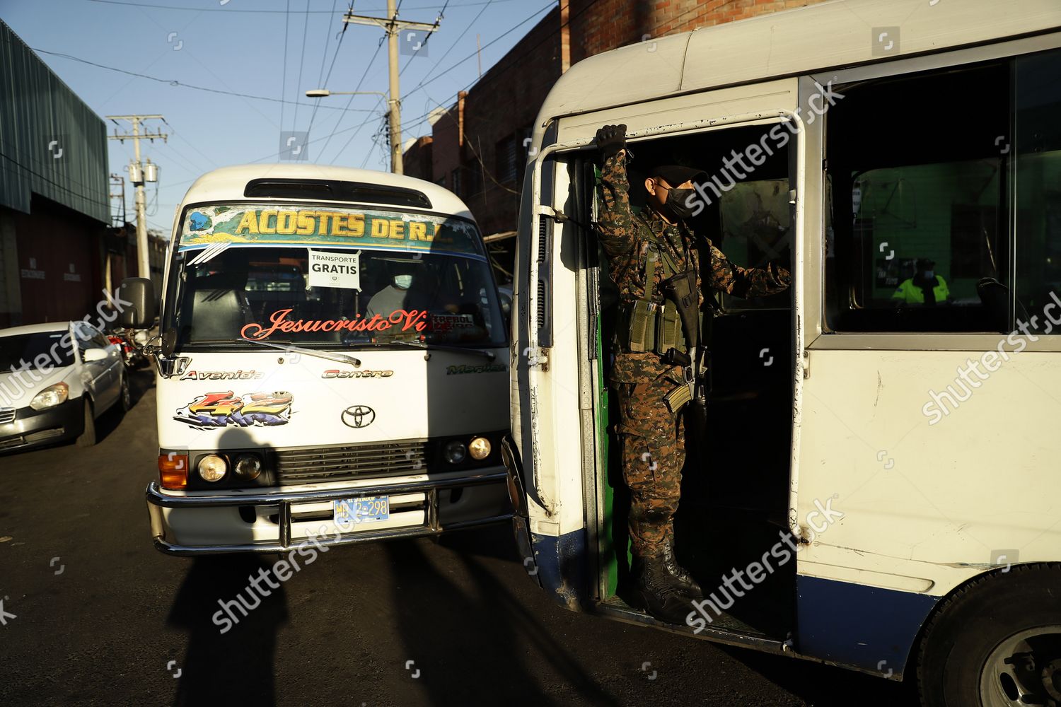 Soldier Provides Security Public Transport Bus Editorial Stock Photo ...