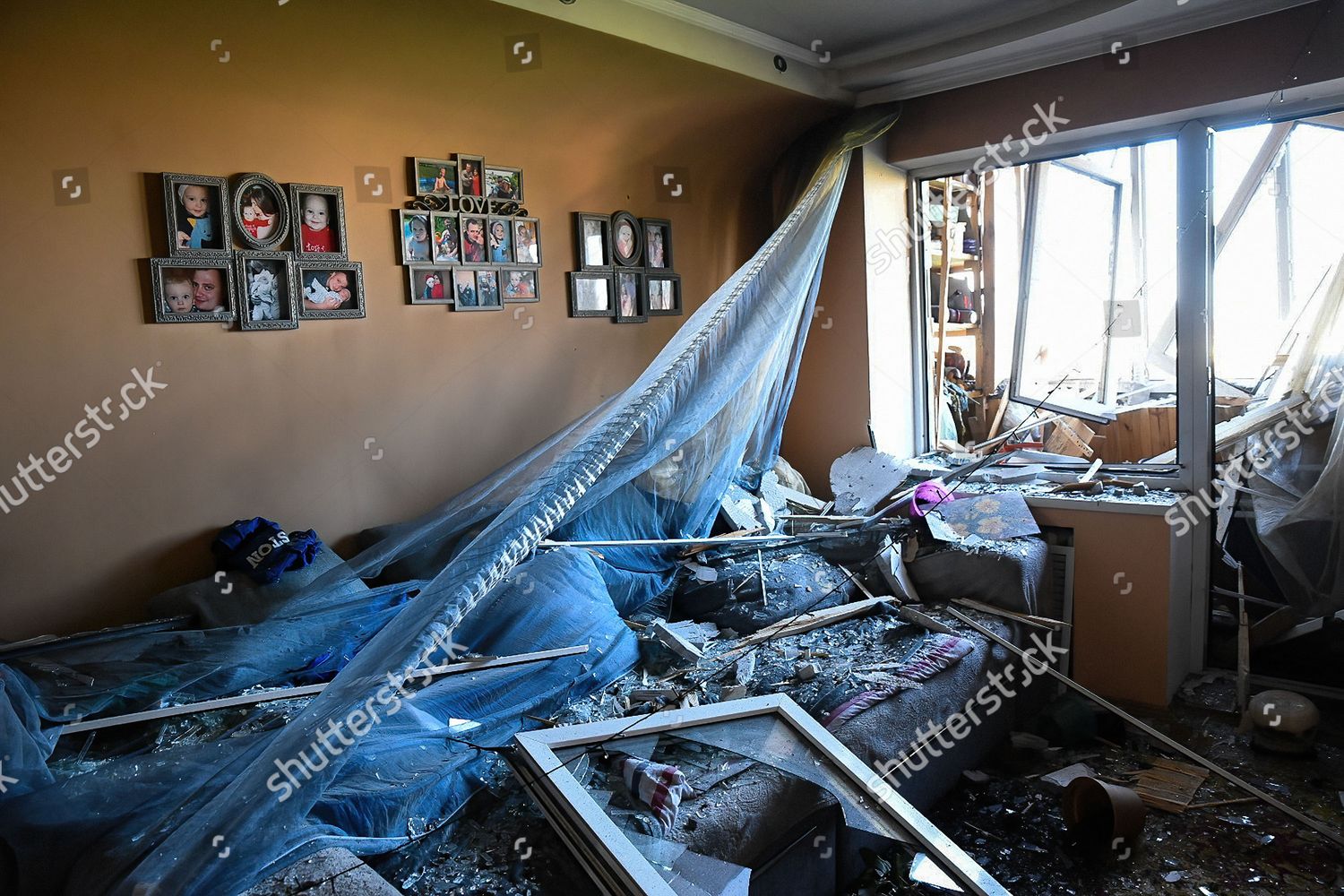 Living Room Destroyed By Pieces Falling Editorial Stock Photo - Stock ...