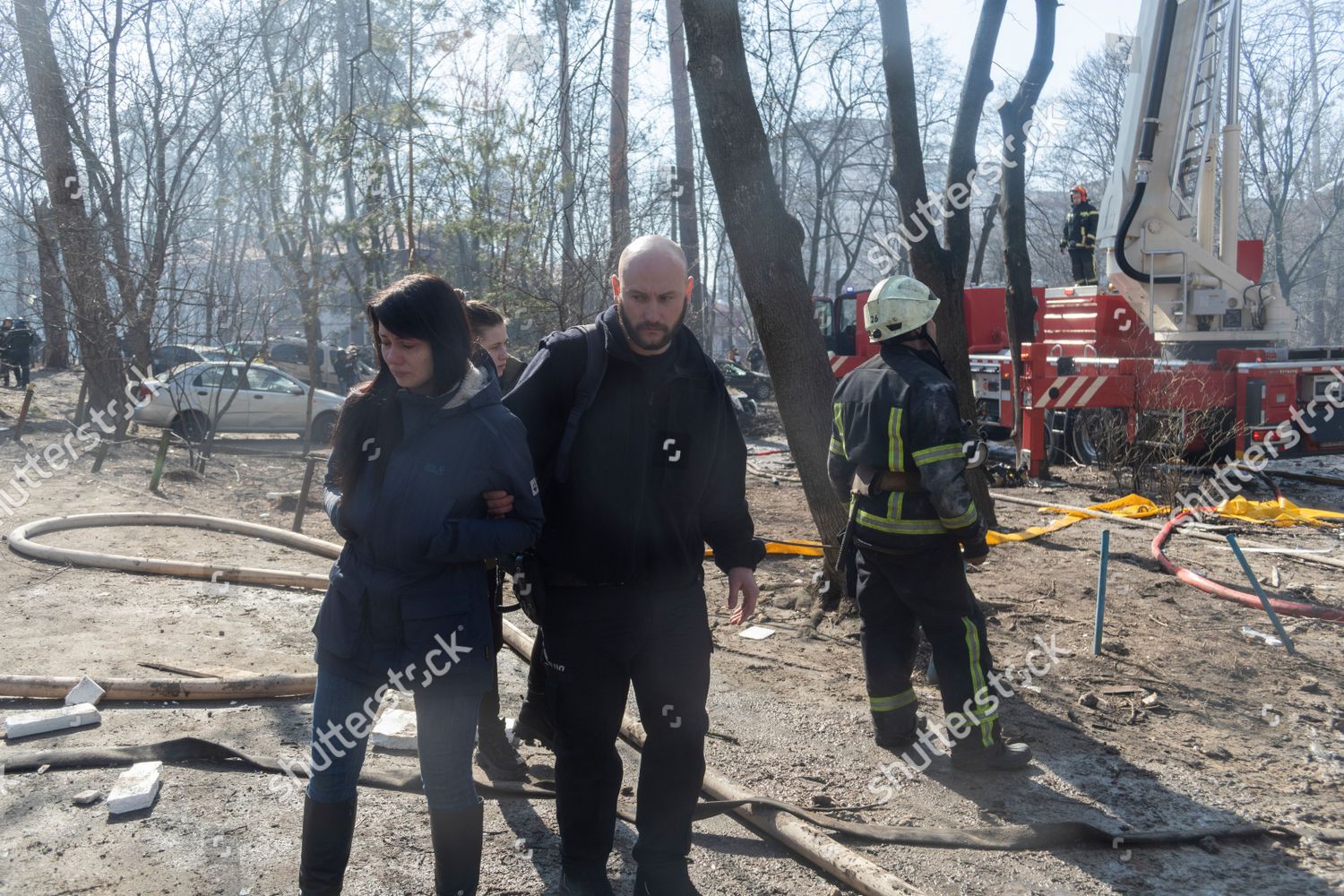 Firemen Extinguishing Fire Created By Russian Editorial Stock Photo ...