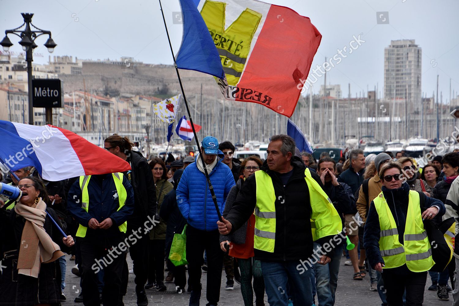 Protester Holds Flag During Demonstration Protesters Editorial Stock ...