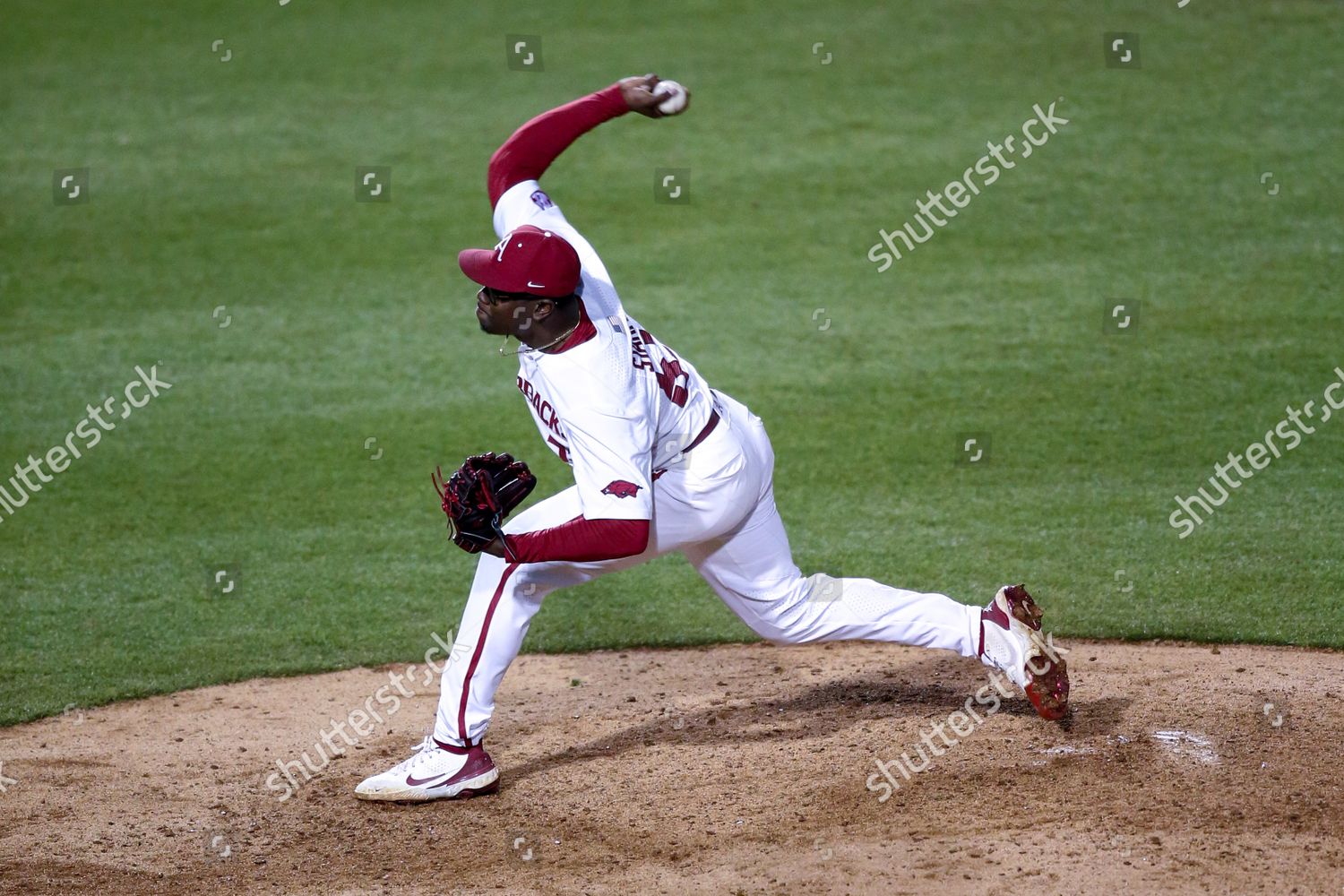 Razorback Pitcher Gabriel Starks 55 Brings Editorial Stock Photo ...