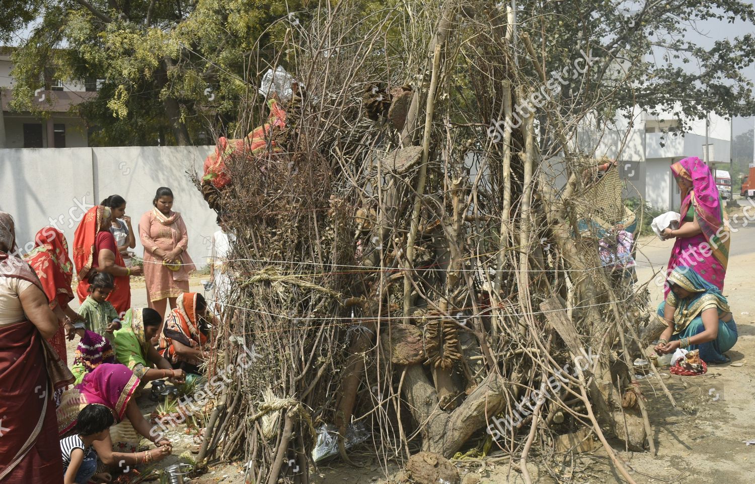 Hindu Women Perform Rituals During Holika Editorial Stock Photo - Stock ...
