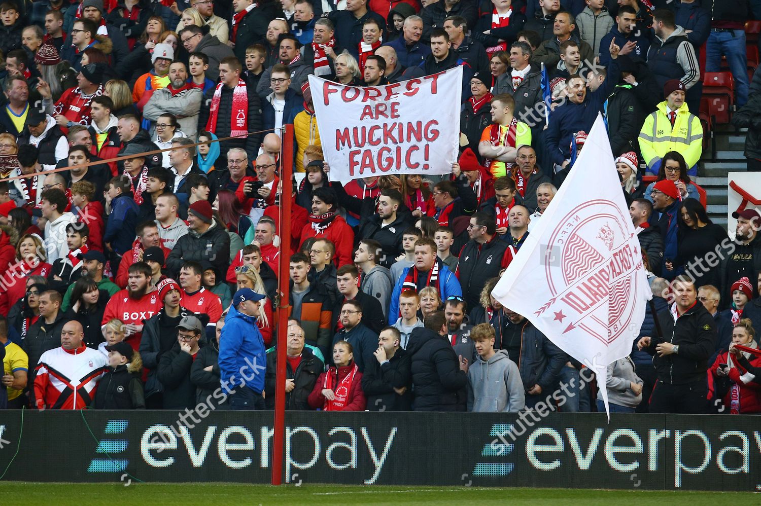 Nottingham Forest Fans Display Flags Banners Editorial Stock Photo ...